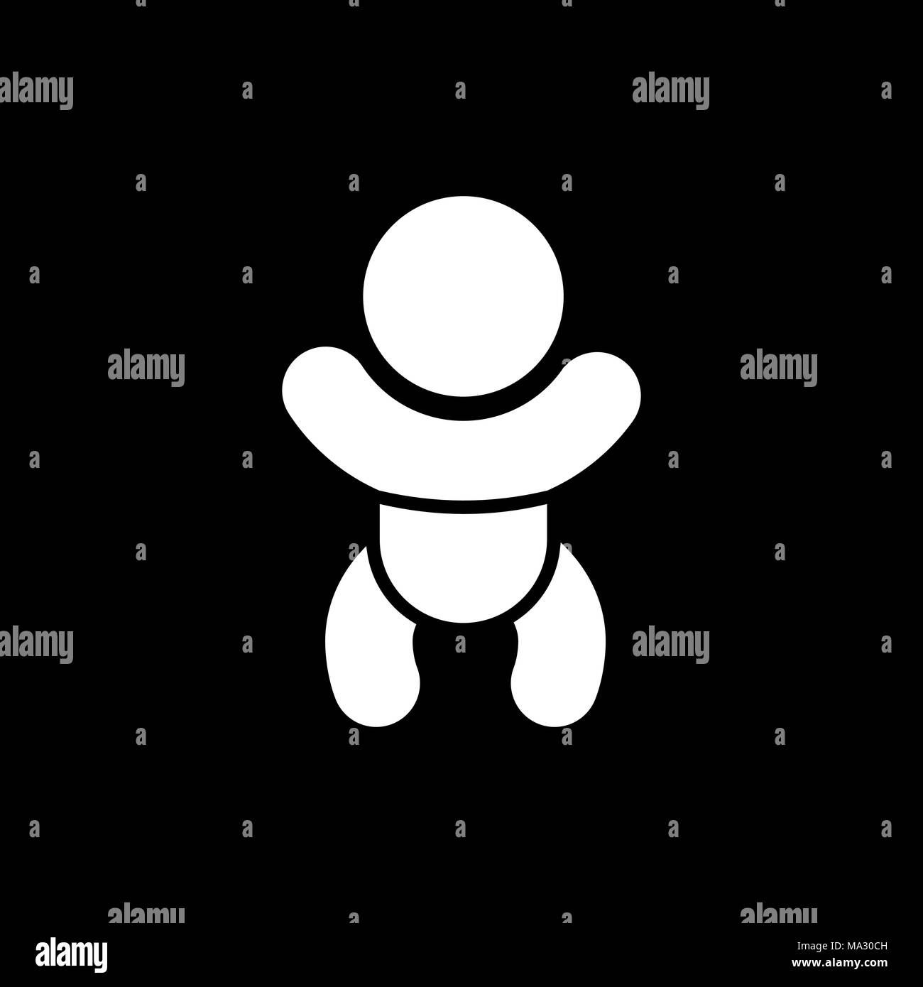 Baby icon simple flat style vector illustration. Baby sign Stock Vector ...