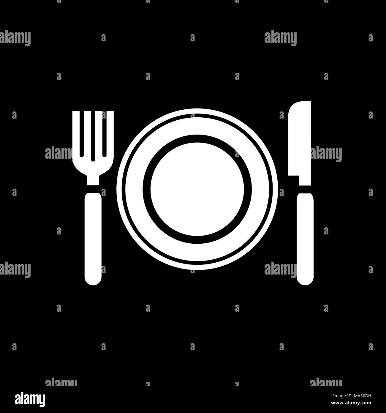 Food plate icon simple flat style vector illustration Stock Vector ...