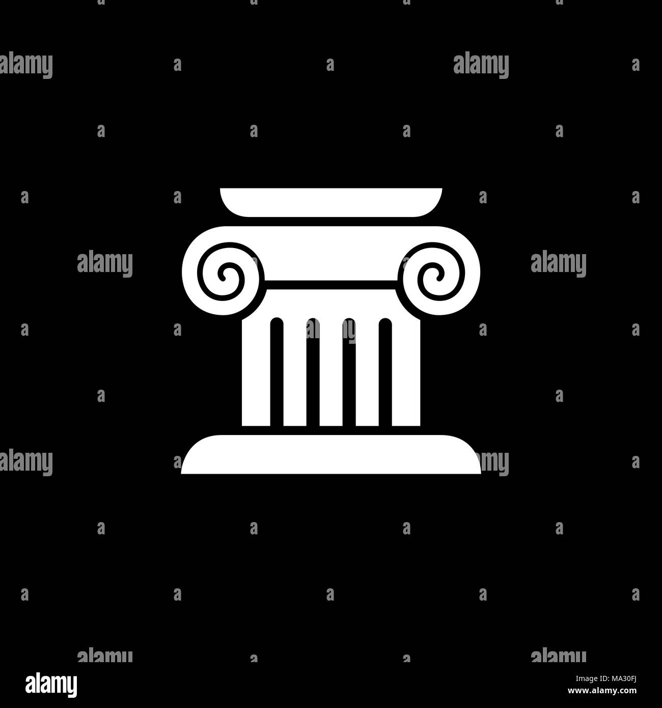 Column capital icon logo simple flat style illustration sign Stock ...