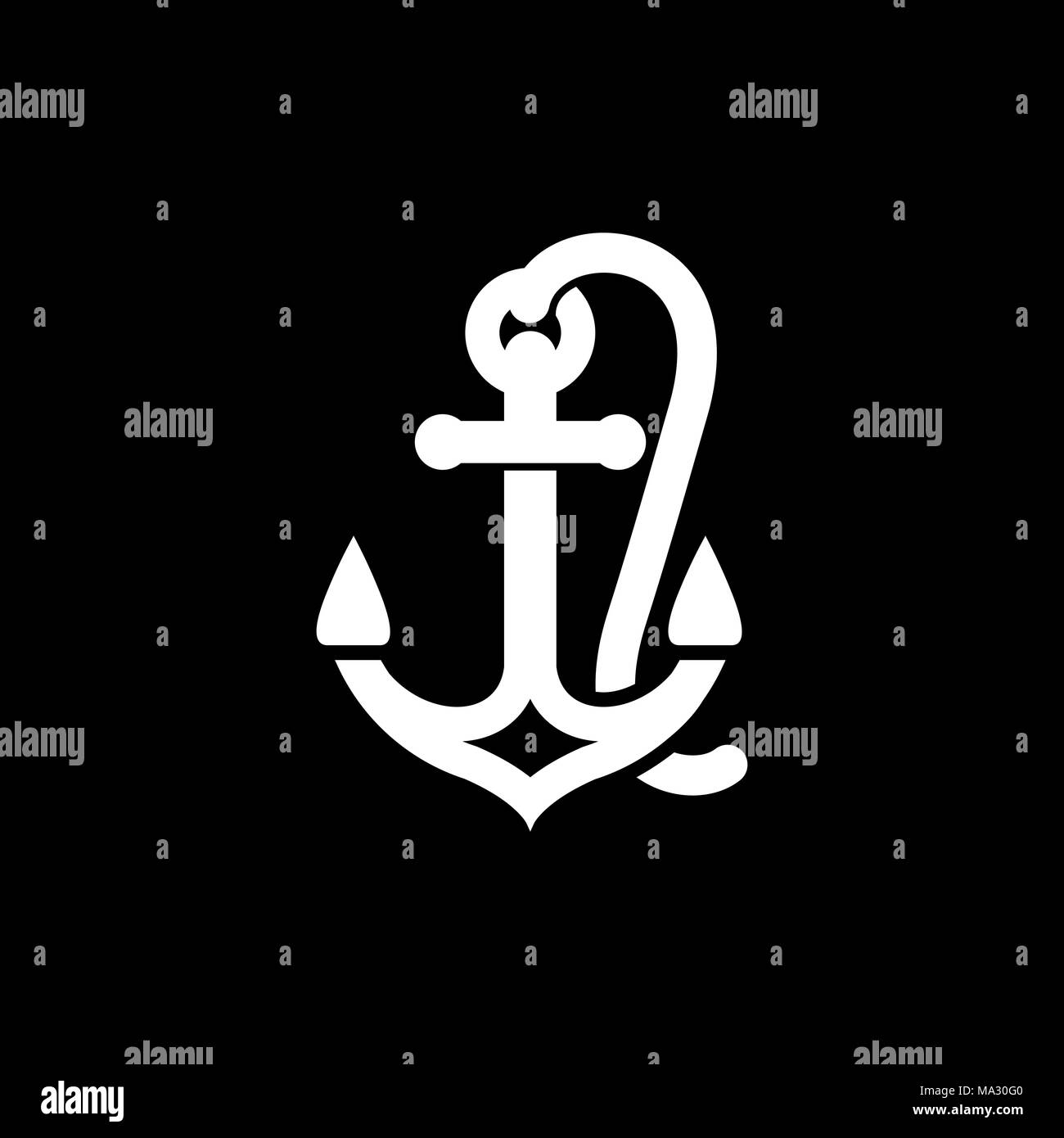 Anchor icon simple flat style illustration sign Stock Vector Image & Art - Alamy