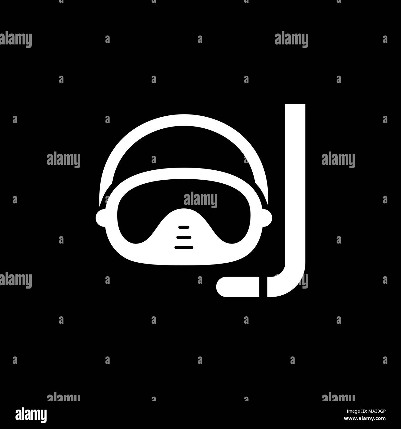 Diving mask icon simple flat style illustration Stock Vector Image & Art - Alamy