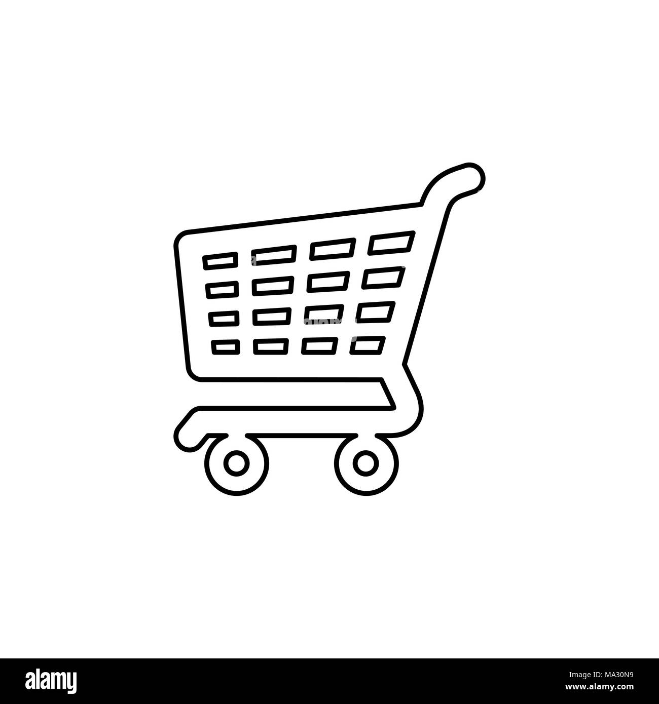 Shopping basket trolley icon flat vector illustration Stock Vector ...