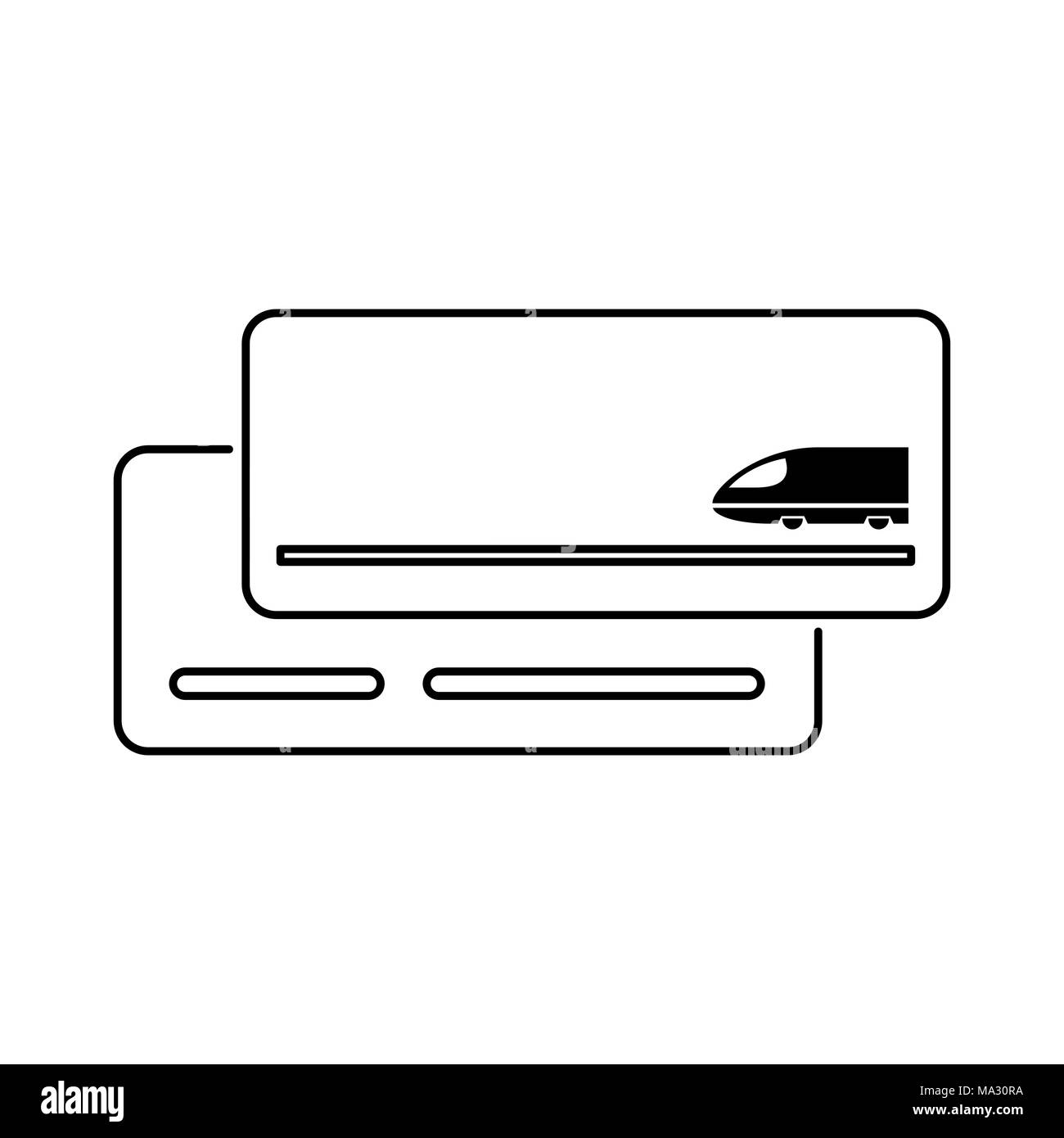 Train ticket icon flat style simple illustration. Boarding pass Stock ...