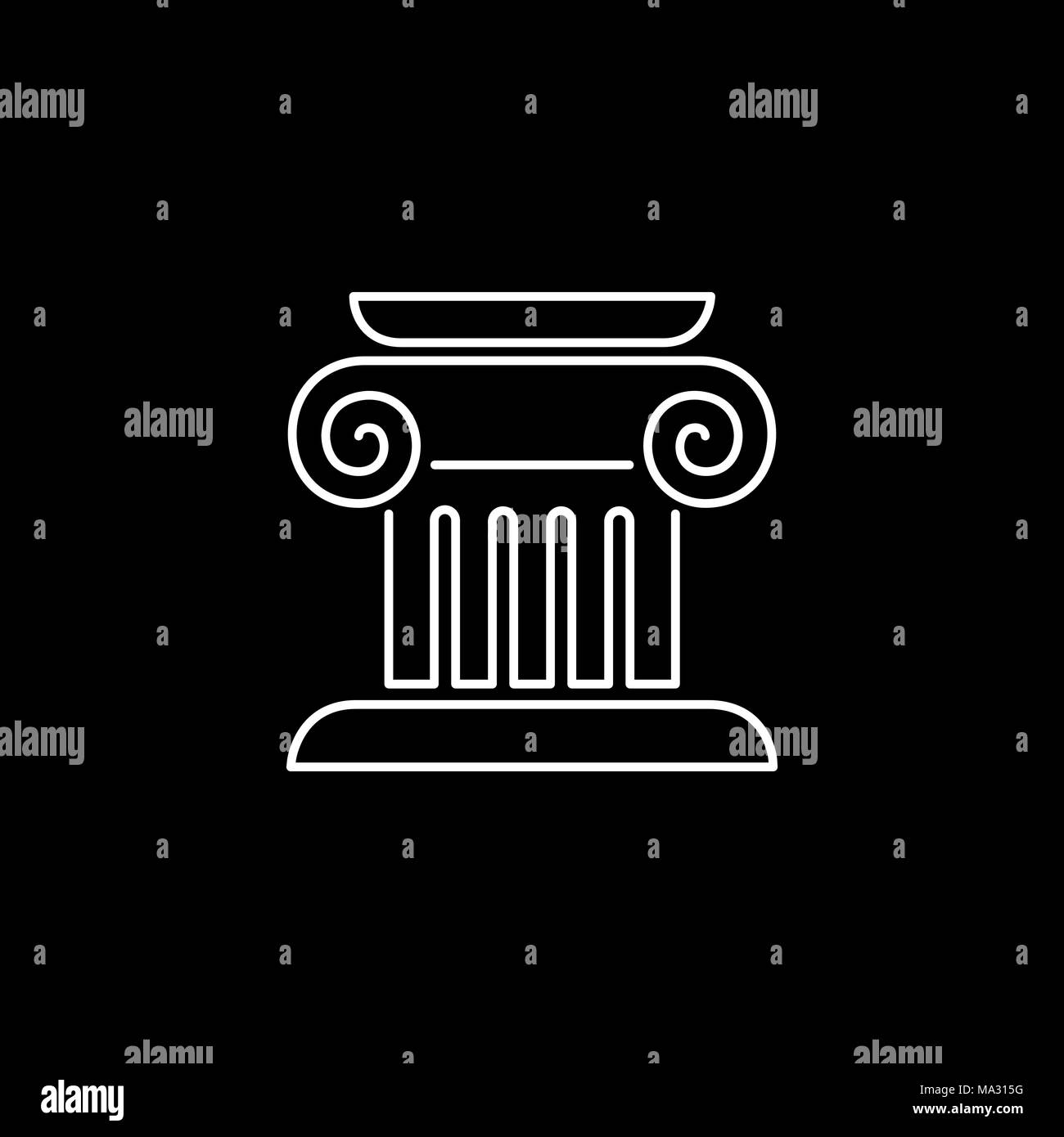 Column capital icon logo simple flat style illustration sign Stock ...