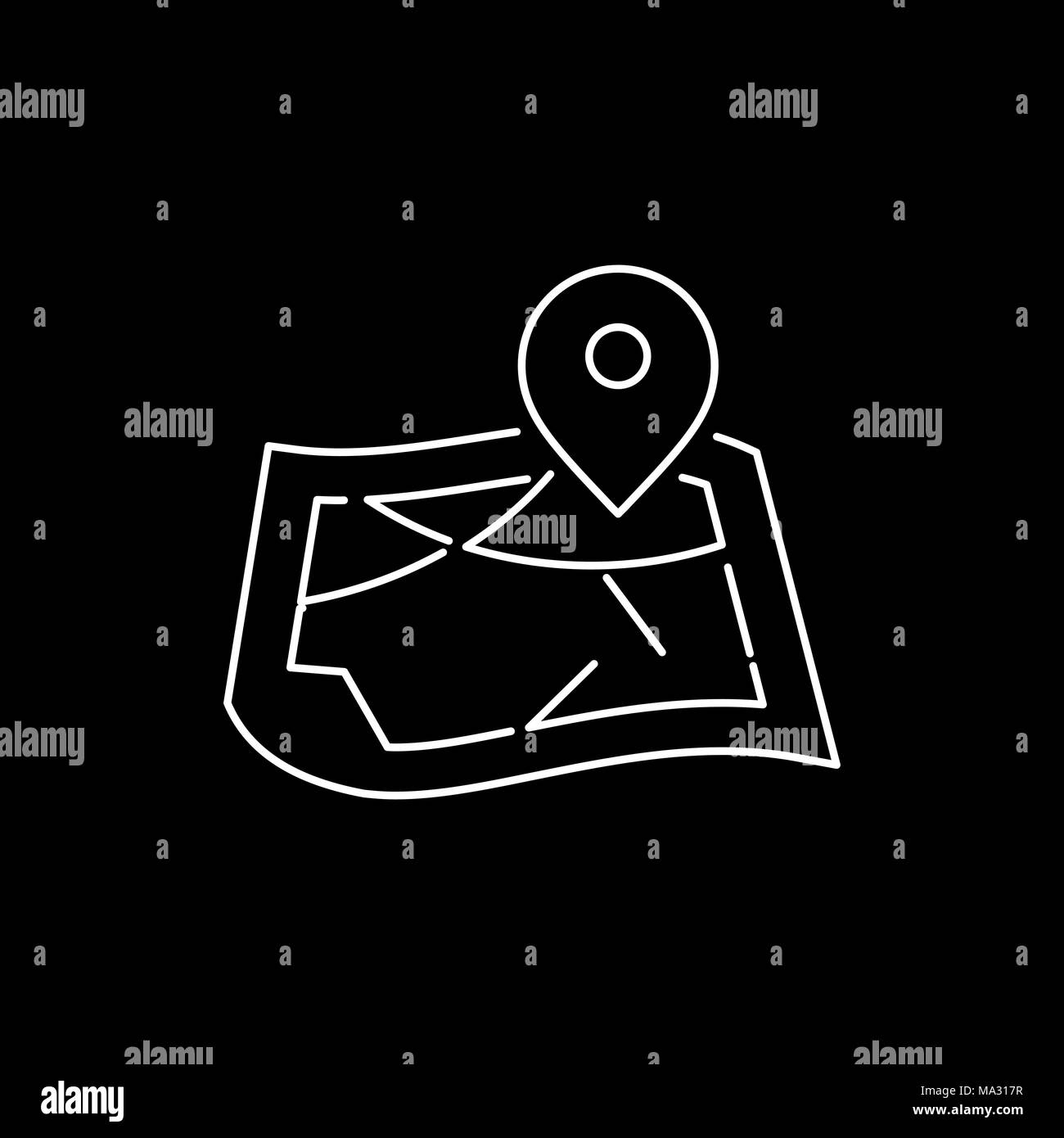 Location icon on map simple flat symbol Stock Vector Image & Art - Alamy