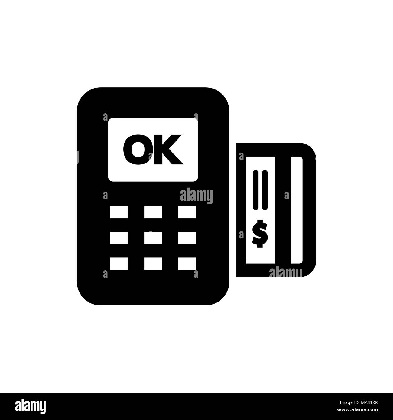 POS icon flat style simple vector illustration. Payment terminal Stock ...