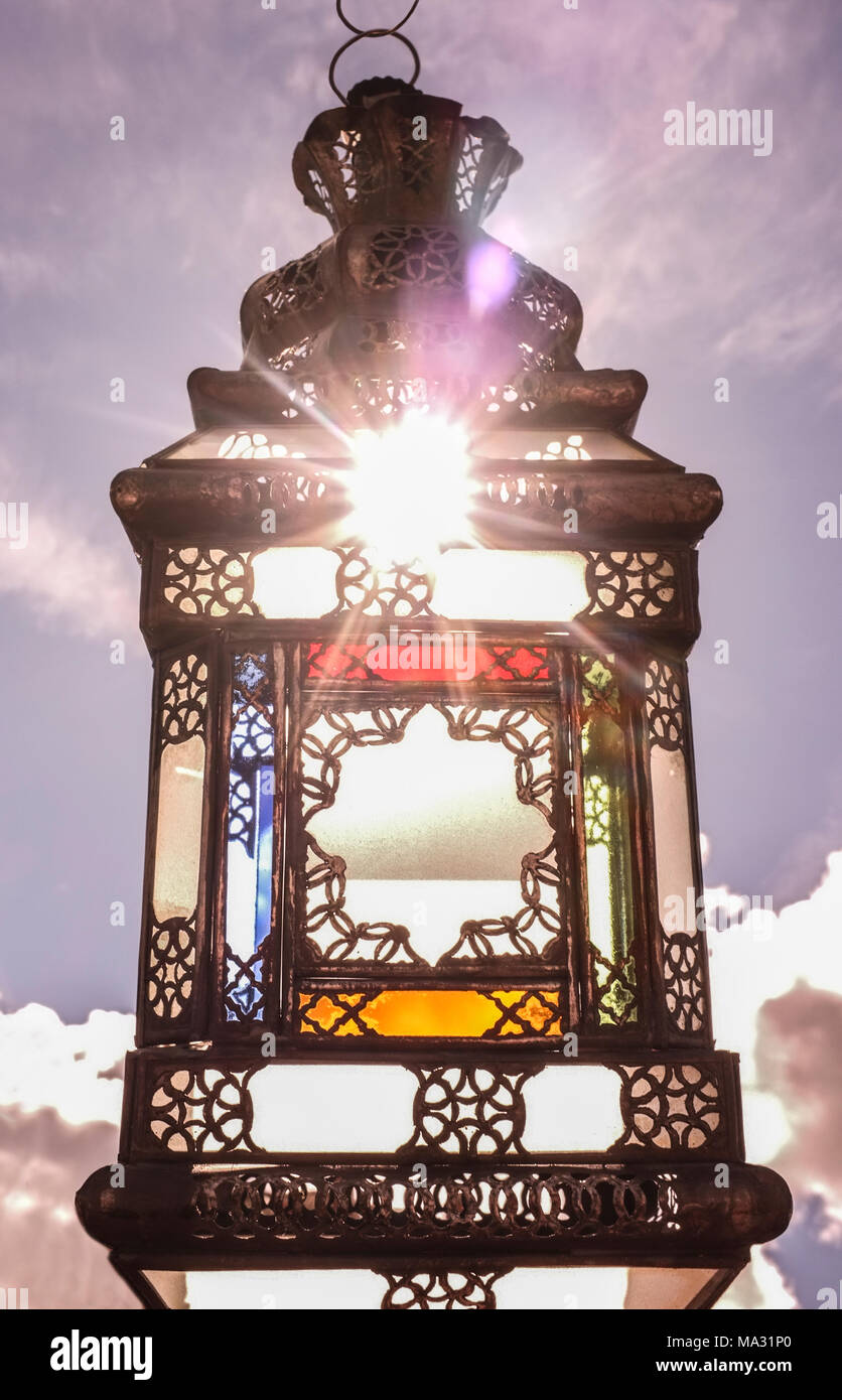 Islamic background arabic pattern and traditional lamp hi-res stock ...