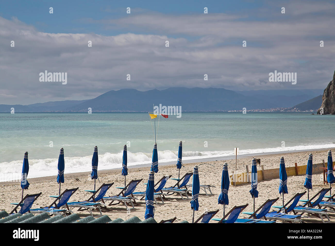 The town and the beach of Finale Ligure near Savona Stock Photo - Alamy