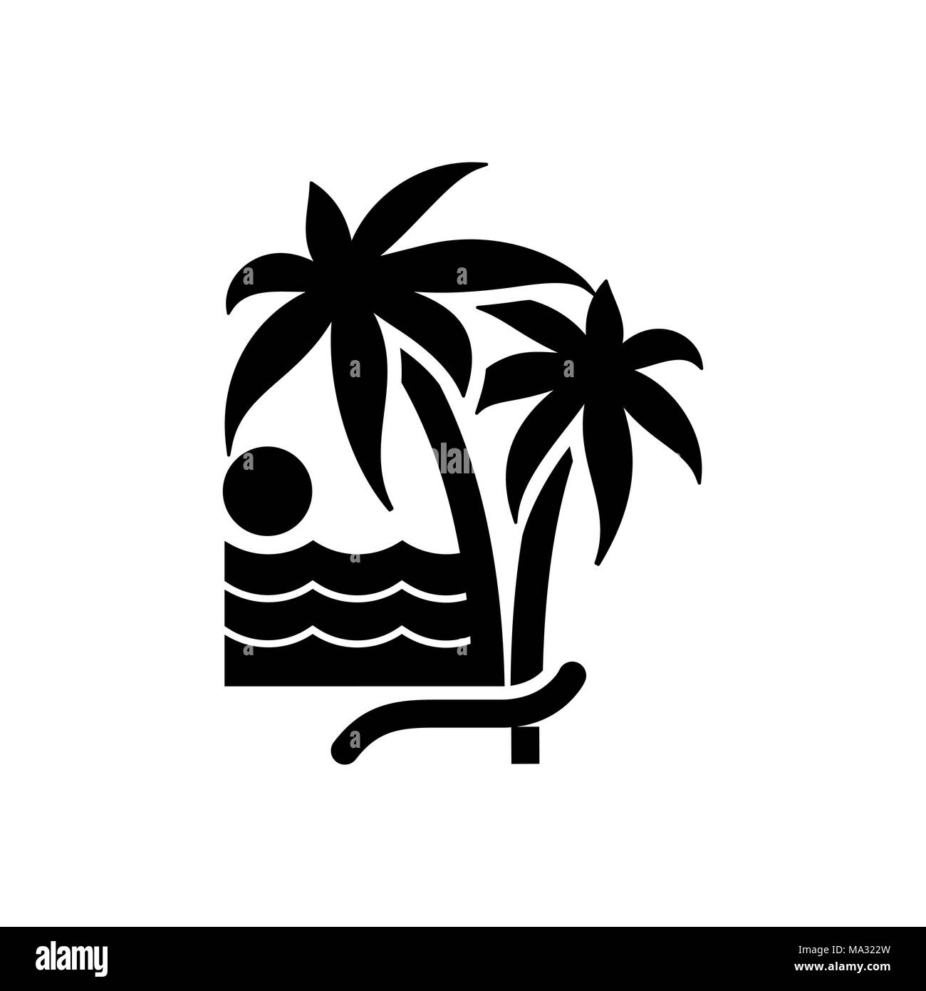 Palm trees icon. Beach and vacation icon illustration Stock Vector ...