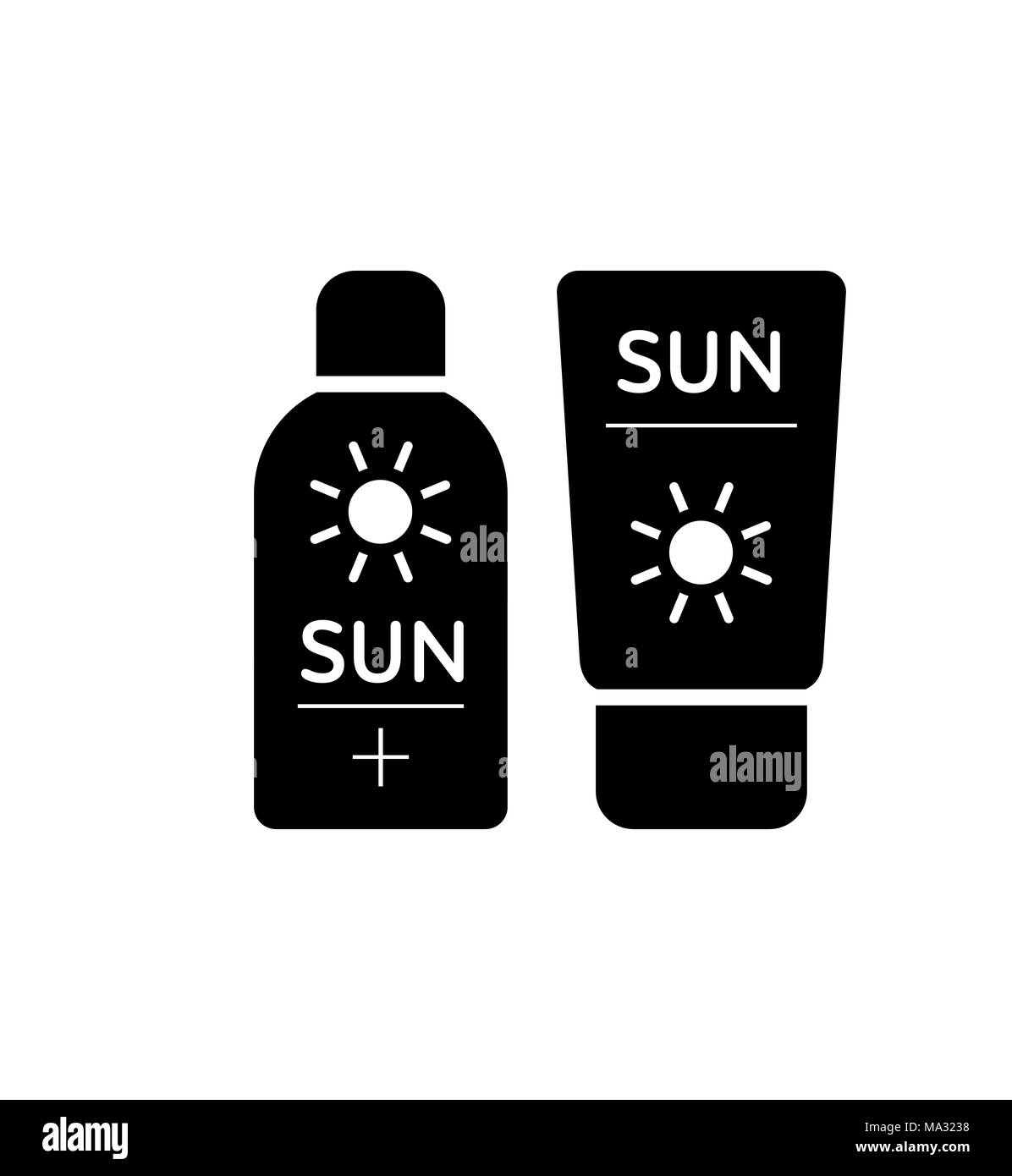 Bottle of sun tan oil Stock Vector Images - Alamy