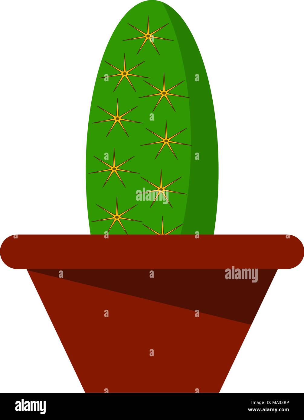 Potted cactus illustration isolated on white Stock Vector Image & Art ...