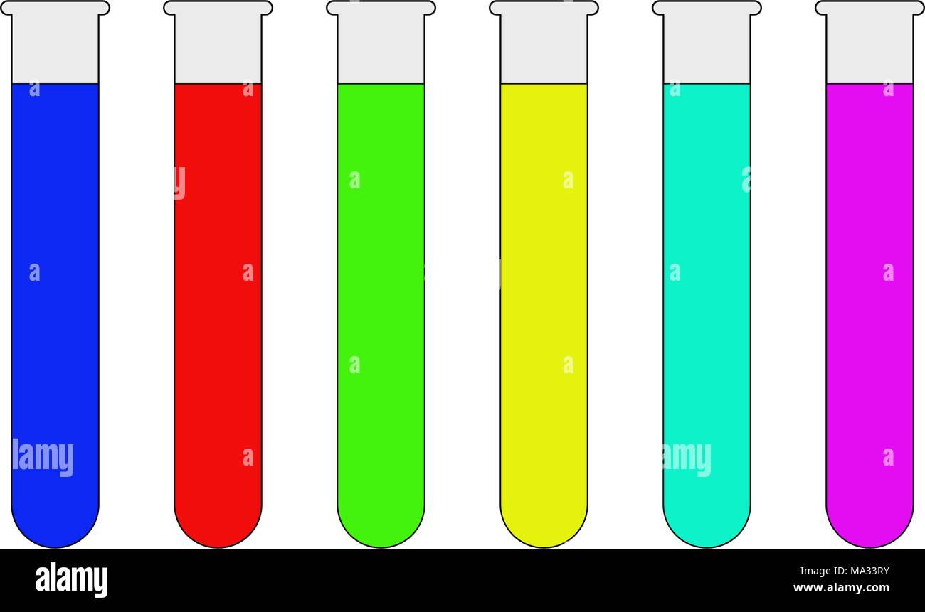 Test tubes illustration with colorful liquid chemistry Stock Vector ...