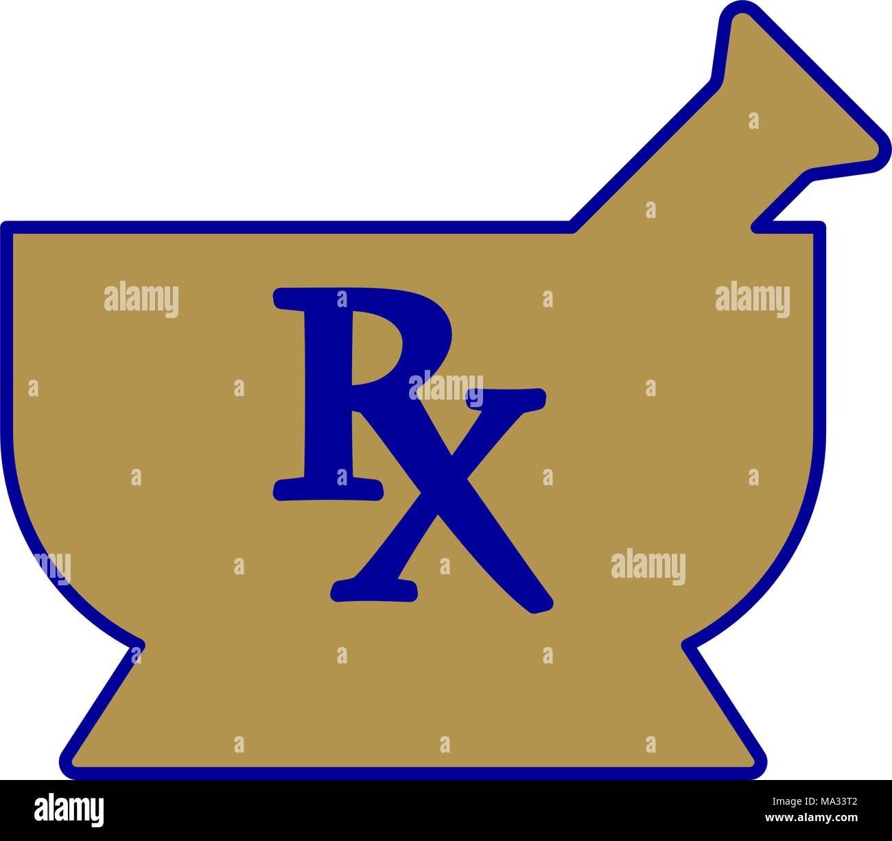 Mortar and pestle illustration with rx symbol Stock Vector Image & Art ...