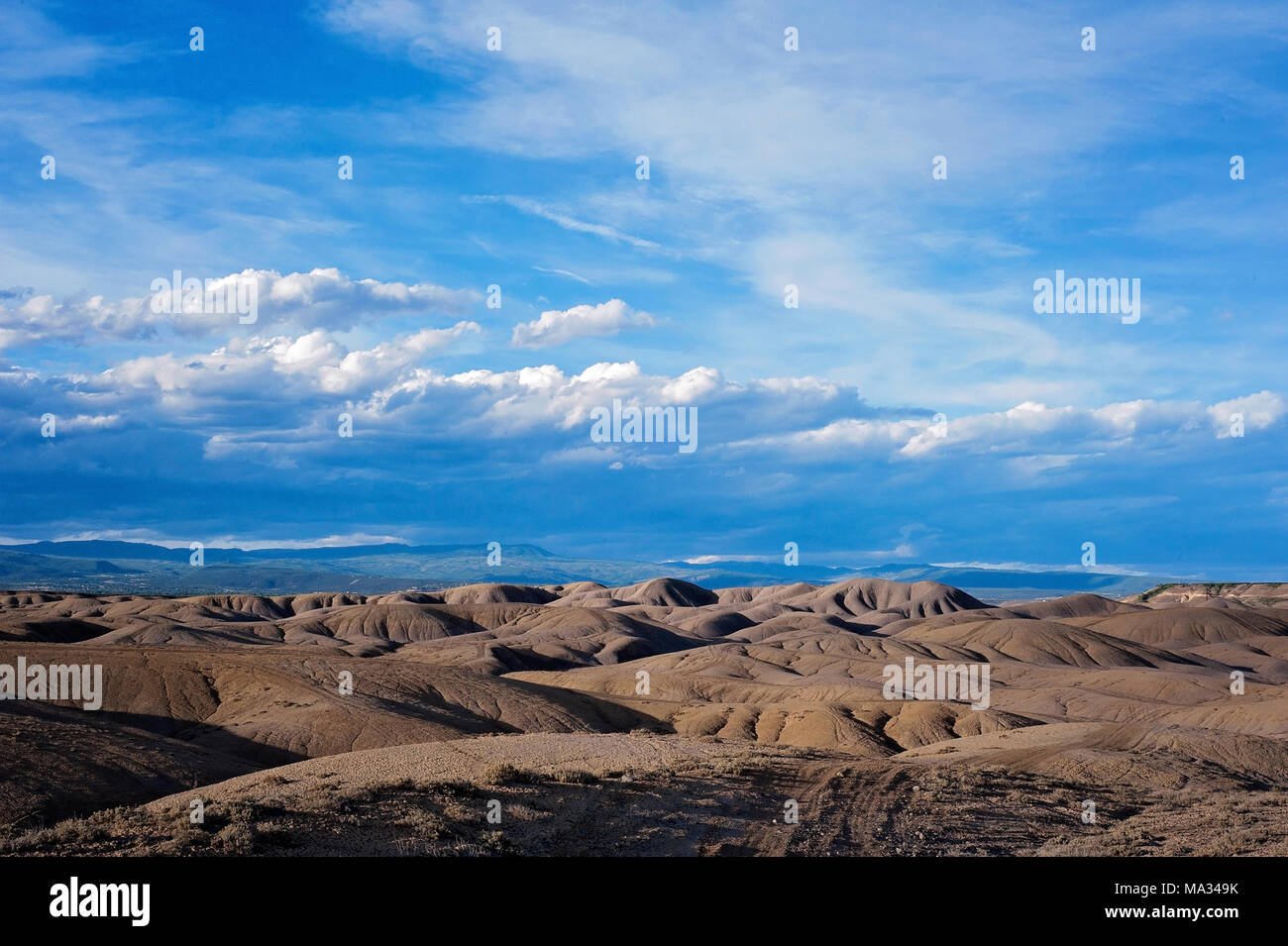 Landscape of the Adobe Badlands located in Colorado. Known locally as ...