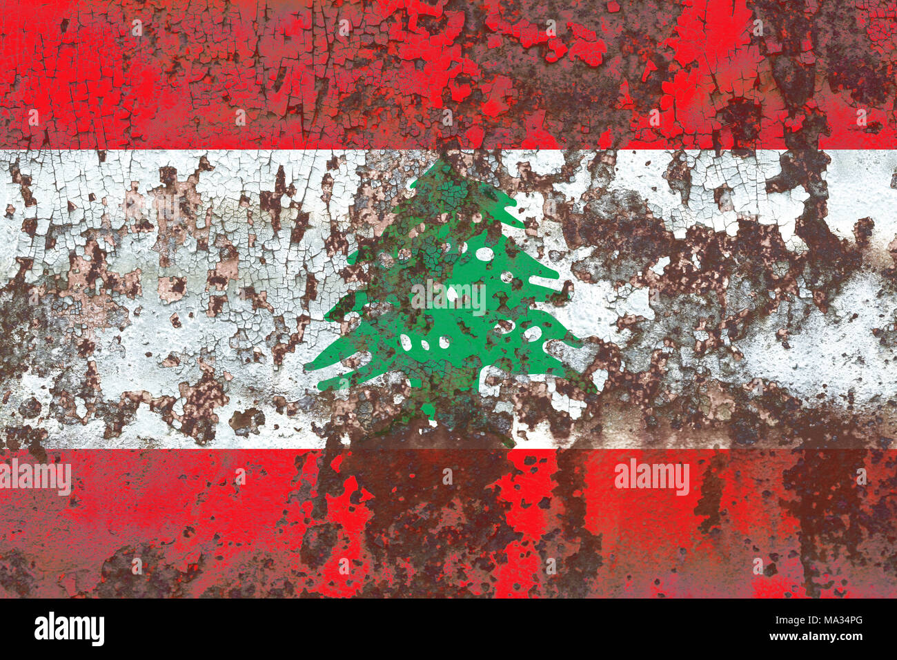 Lebanon grunge flag hi-res stock photography and images - Alamy