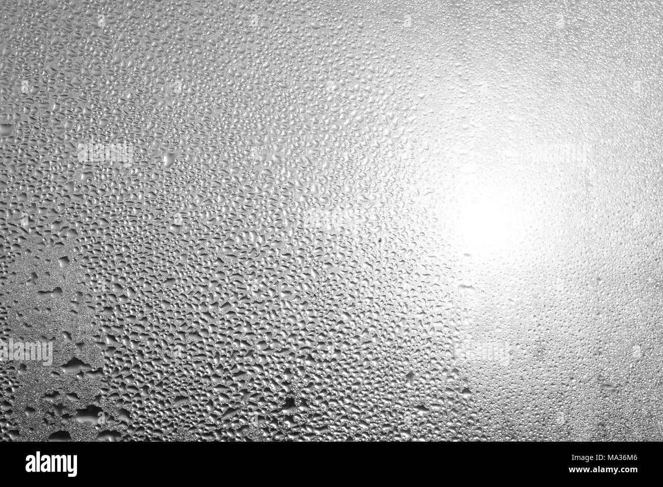 Background texture wet misted glass. Water drips with condensed. Copy ...
