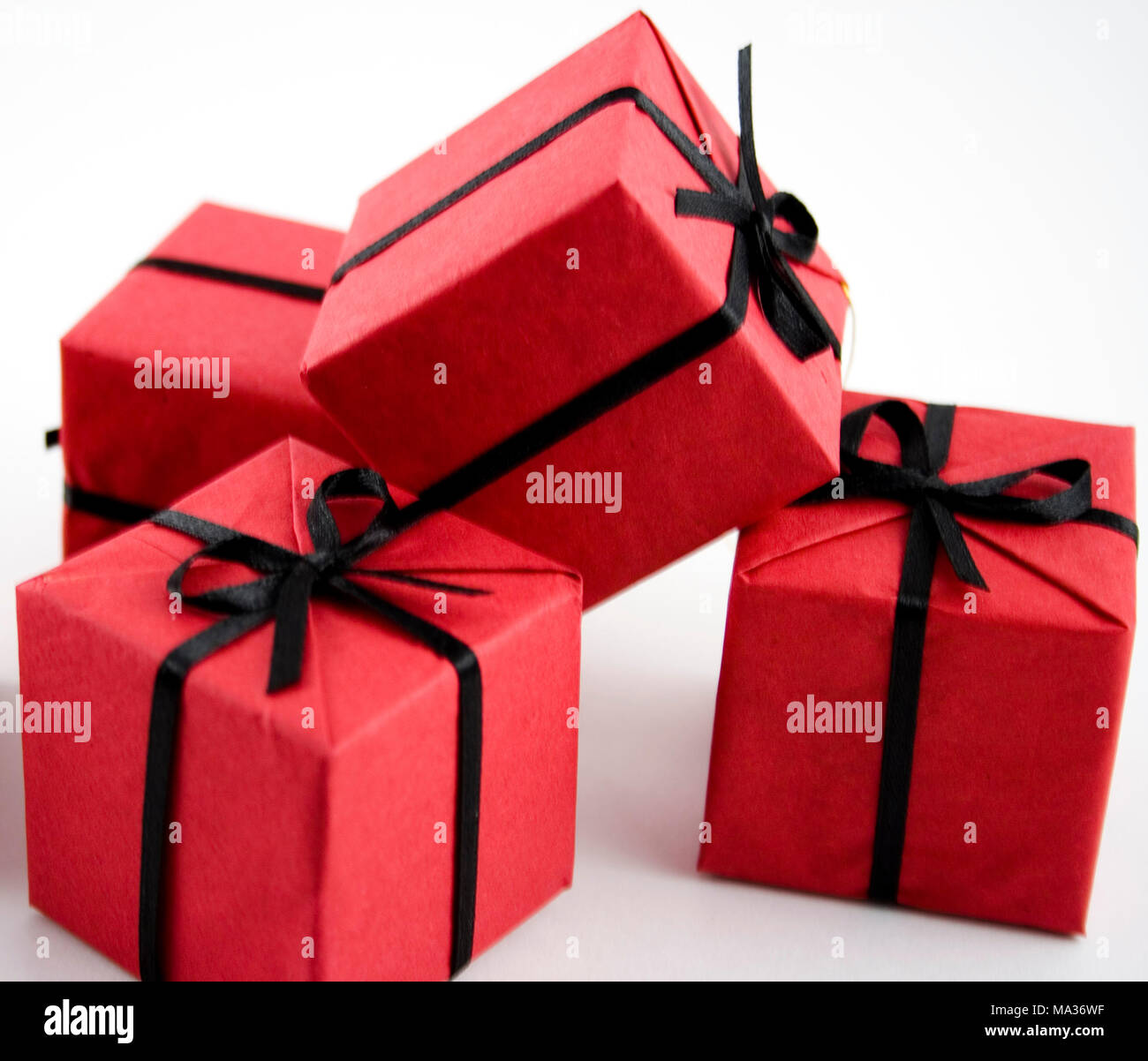 little red gifts isolated over white Stock Photo - Alamy