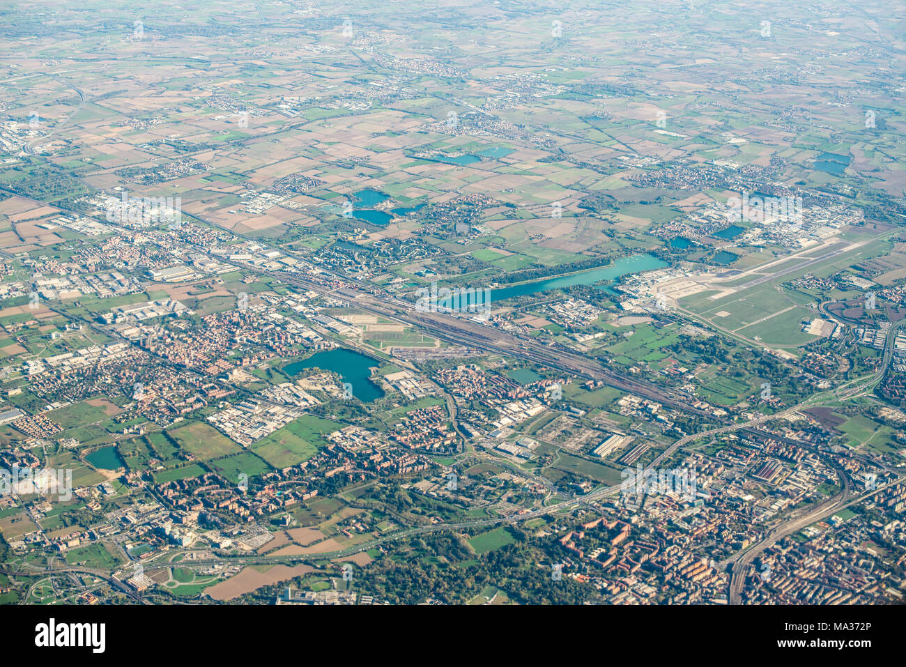 Aerial view meadows green grass hi-res stock photography and images - Alamy