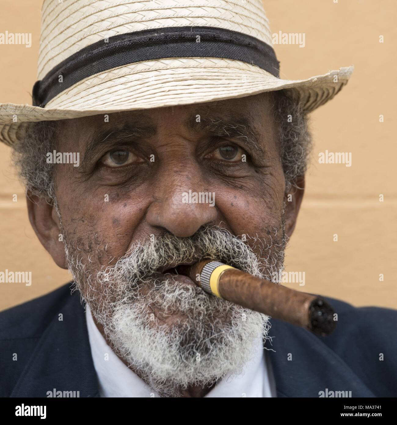 Portrait of an old man: The Cuban, who is photographed proudly in ...