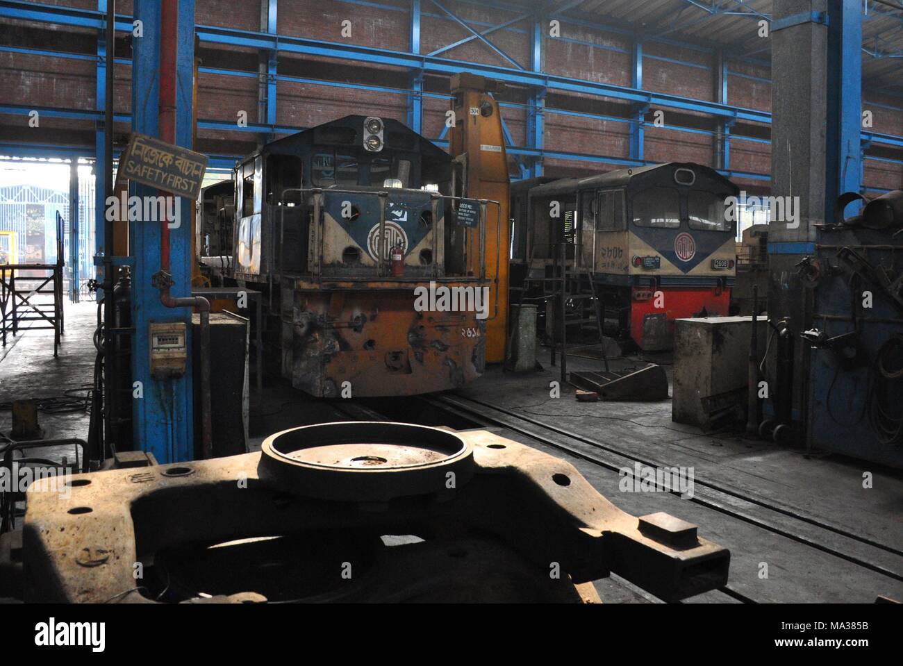 Railway workshop for diesel locomotives on 11.01.2015 in Parbatipur ...