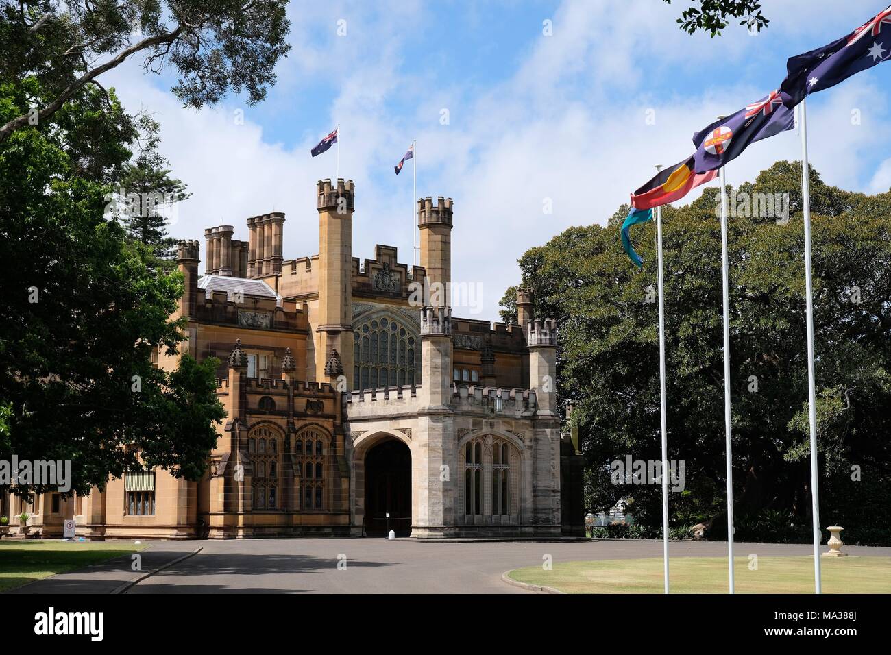 The Government House in the Royal Botanic Gardens in Sydney - New South ...