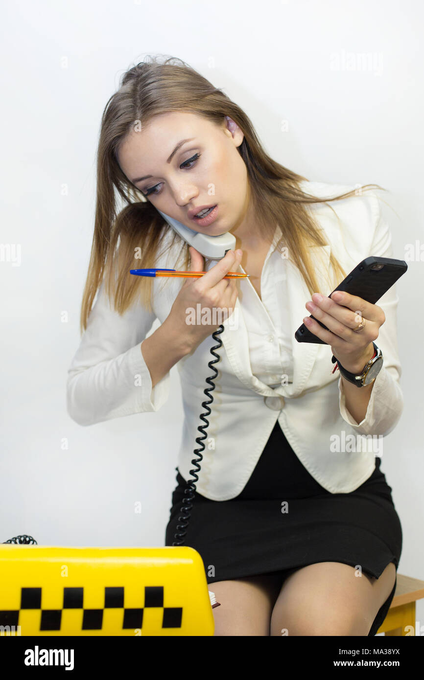 Taxi industry - dispatcher work reception of orders waiting for the car ...