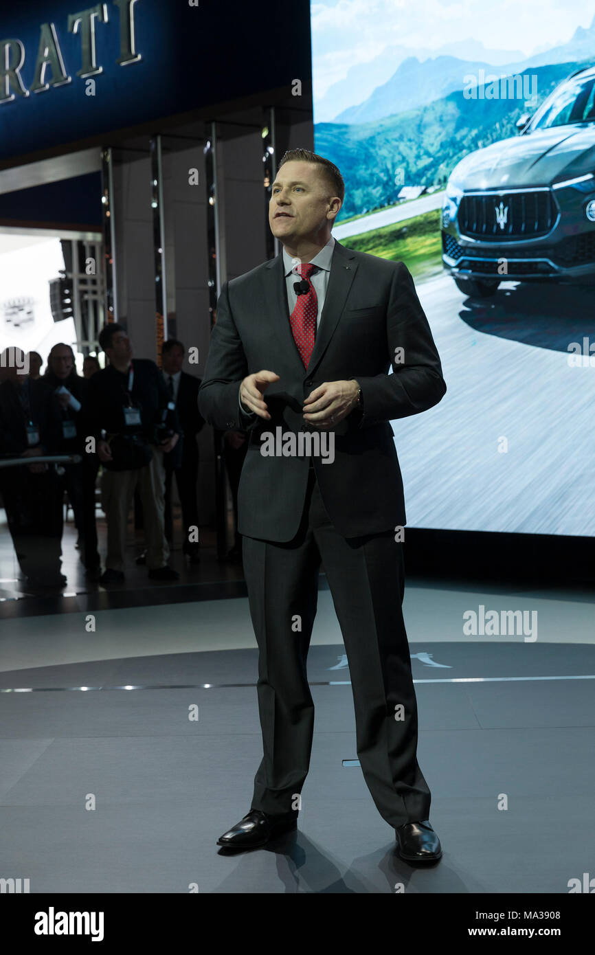 Tim Kuniskis Head of Mazerati speaks during unveiling of Mazerati ...