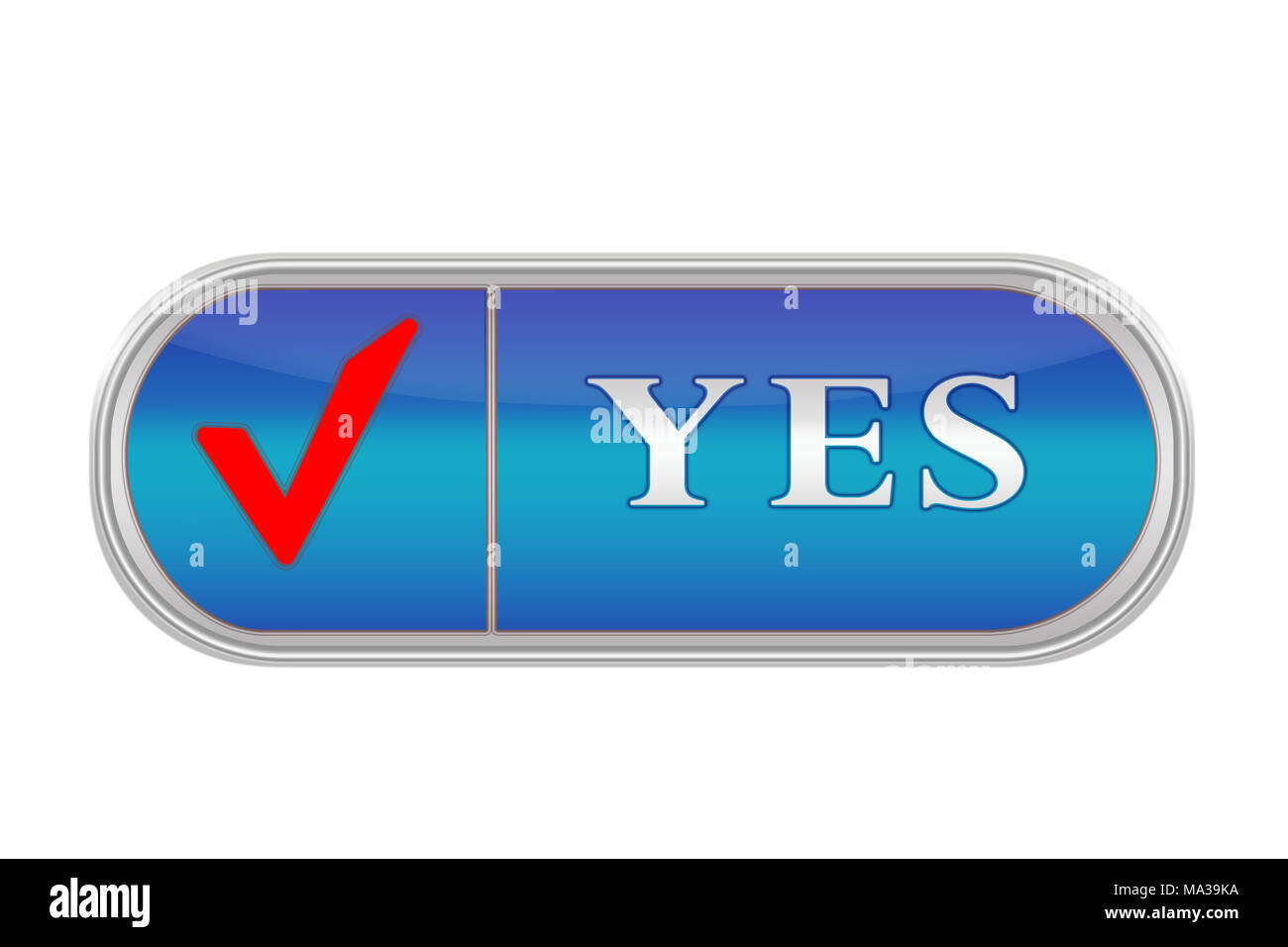 Oblong volume button of blue color with the icon and the inscription ...