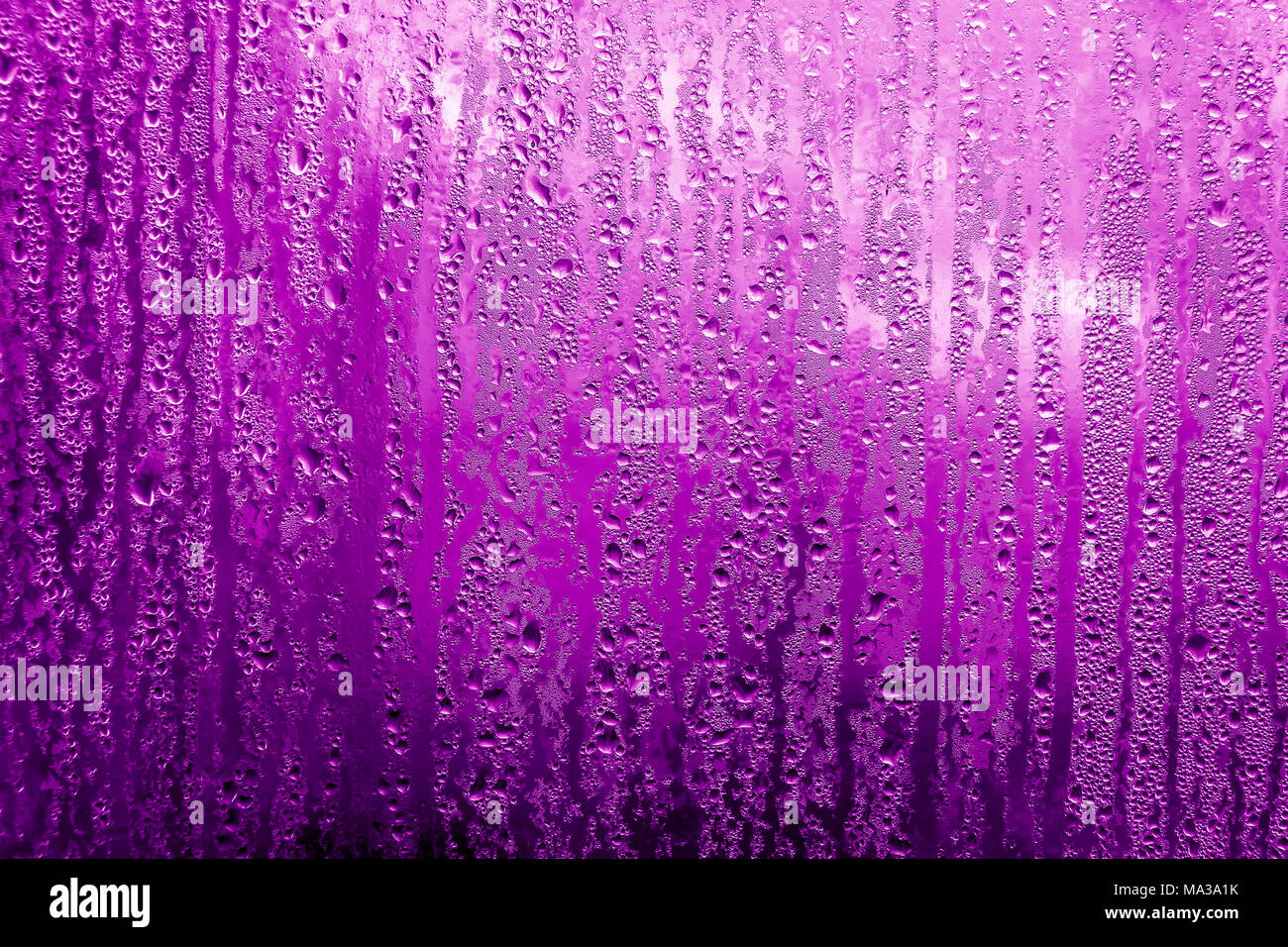 texture background wet drops of water dew on misted glass mist Stock ...