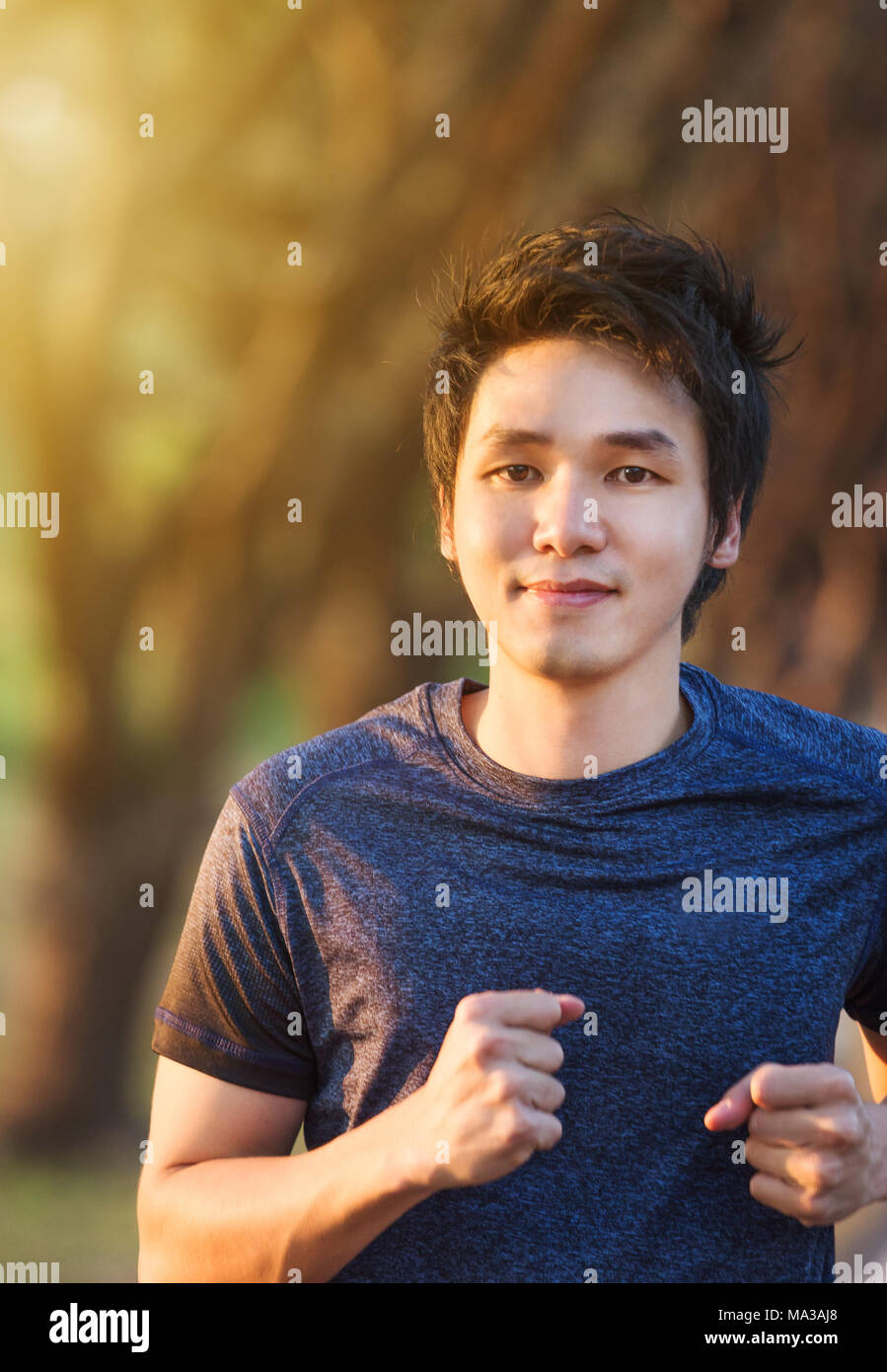 Close up man running face hi-res stock photography and images - Alamy