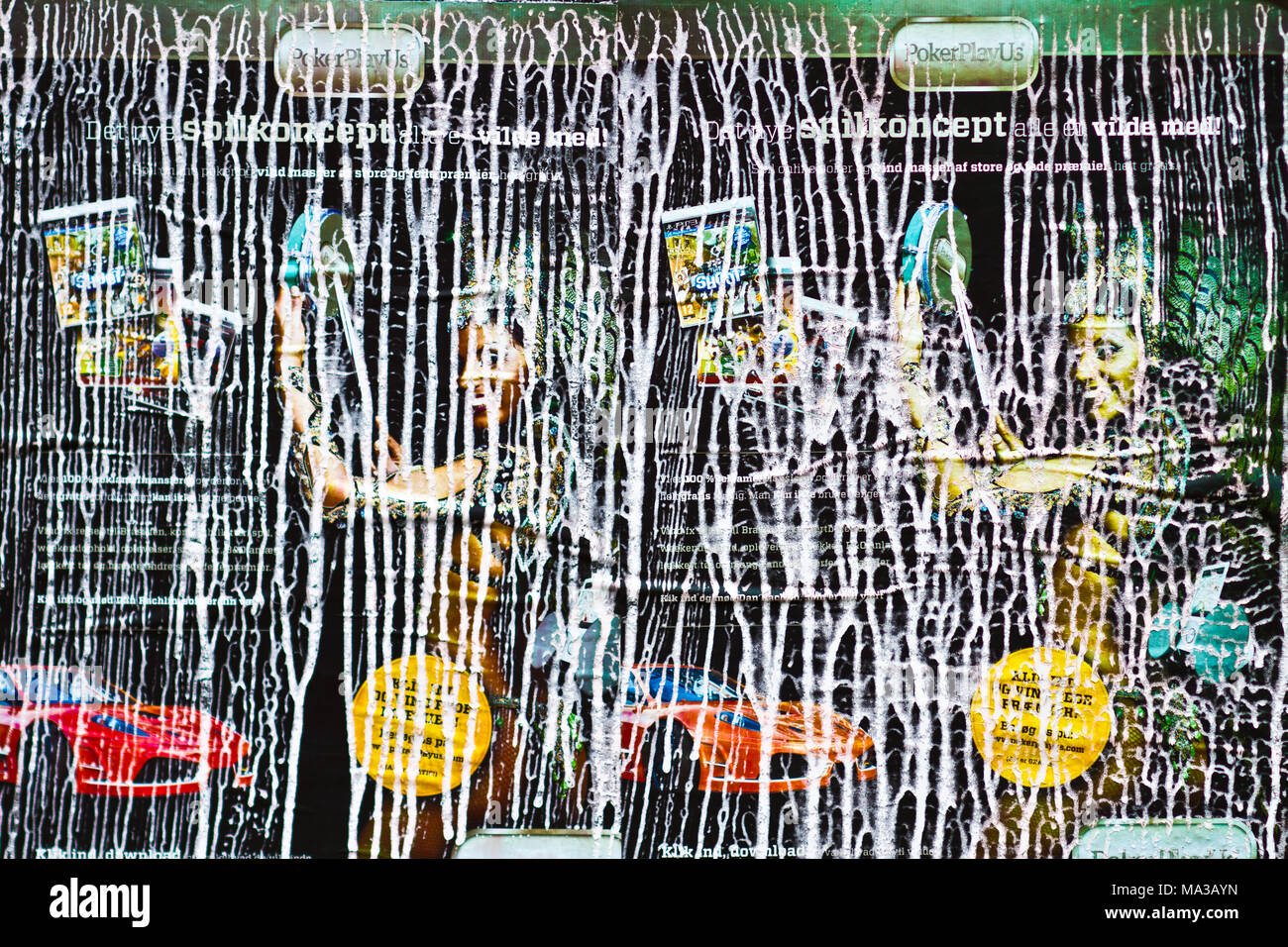 Damaged poster in a street in Denmark Stock Photo - Alamy