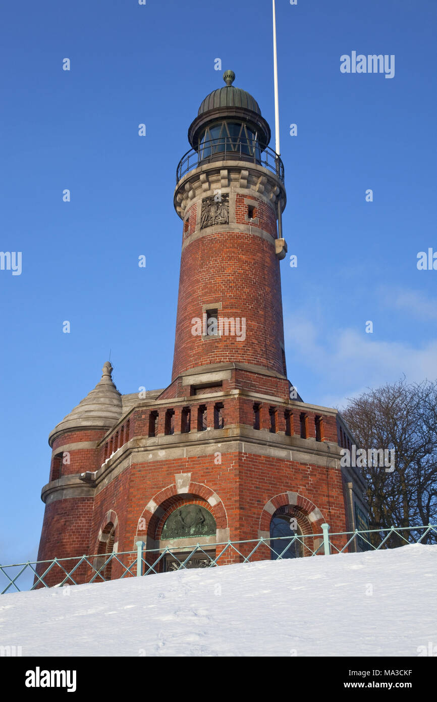 Lighthouse Holtenau on the North shore of the Kiel Canal in Kiel ...