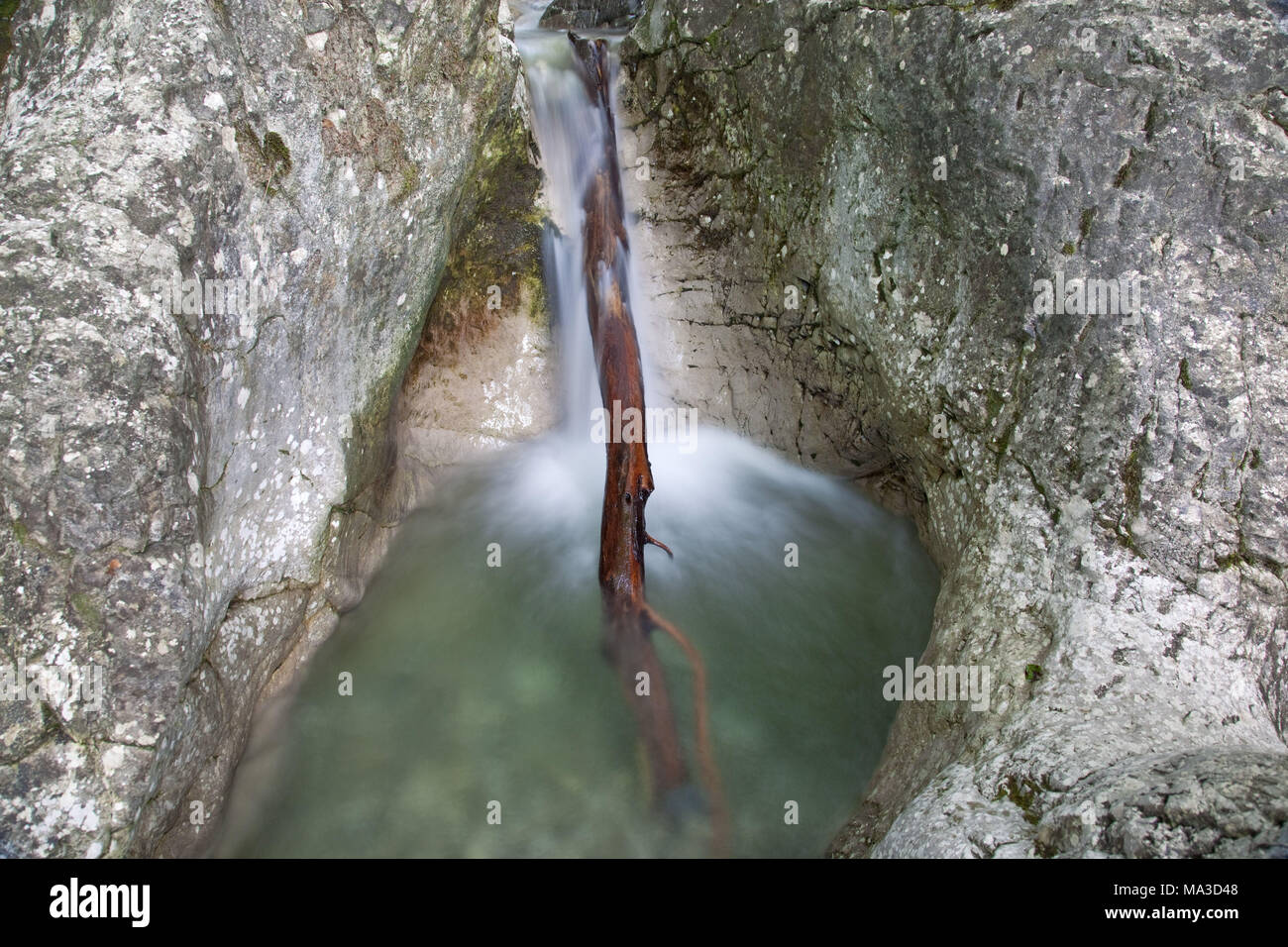 Kessel waterfalls near Kochel am See, Upper Bavaria, Bavaria, Germany ...