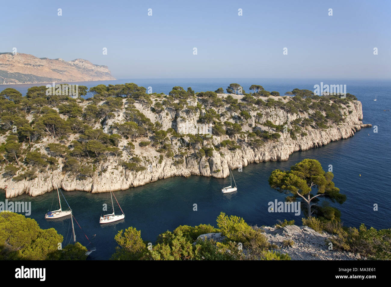 Bay Calanque En-Vau near Cassis, Provence, Massif of the Calanques ...