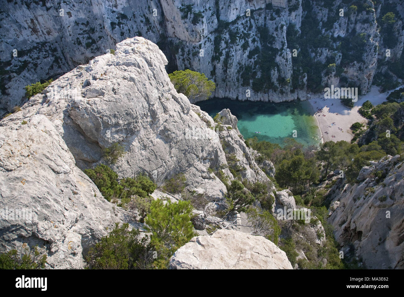 Bay Calanque En-Vau near Cassis, Provence, Massif of the Calanques ...