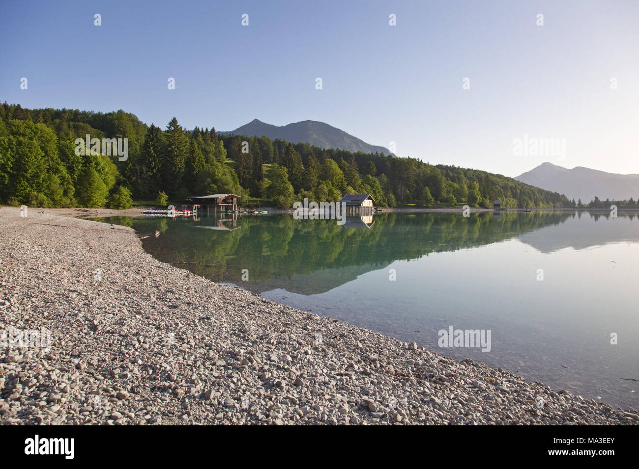 View of einsiedl to the lake walchensee hi-res stock photography and ...