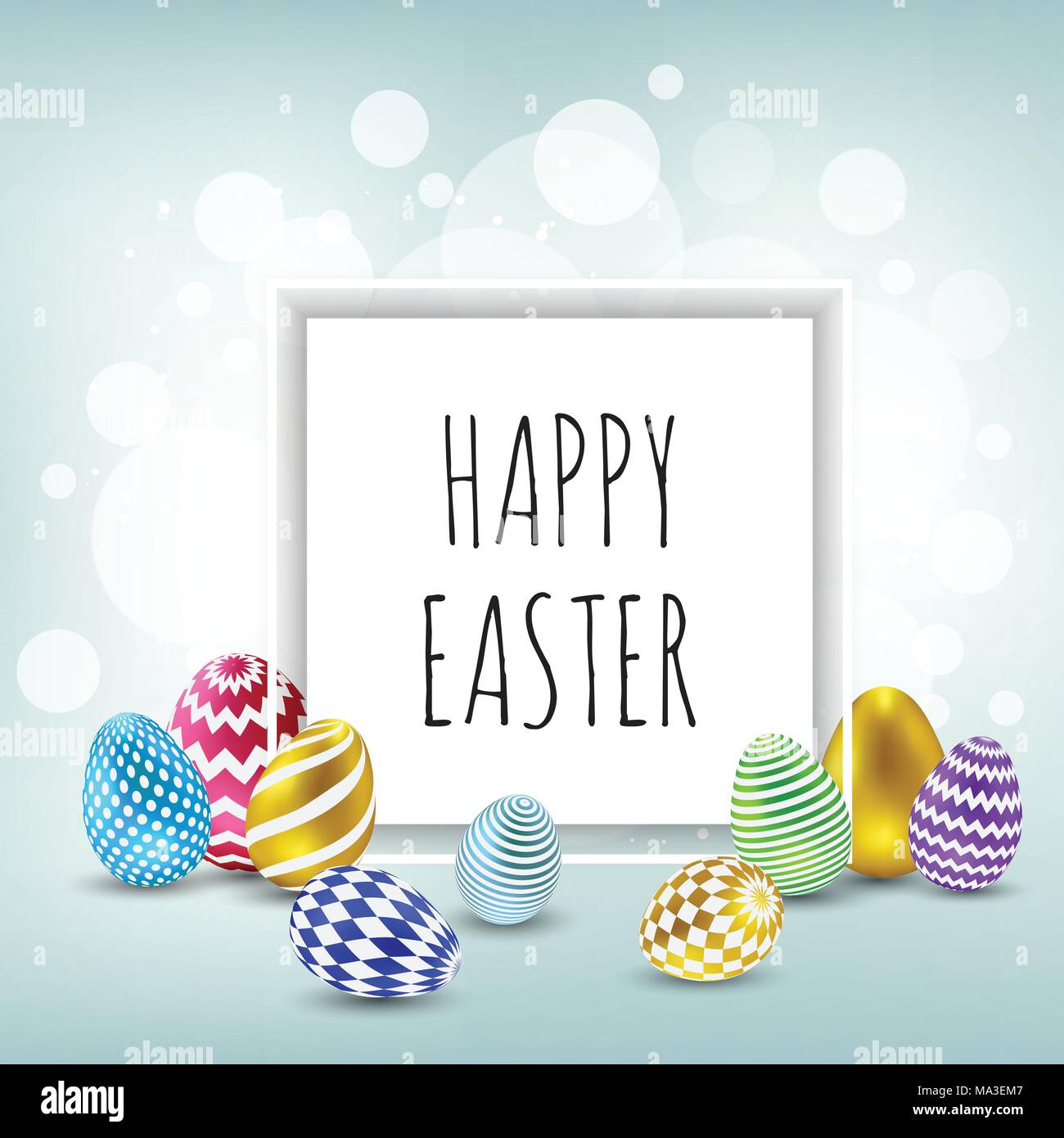 Easter banner background template with beautiful colorful spring ...