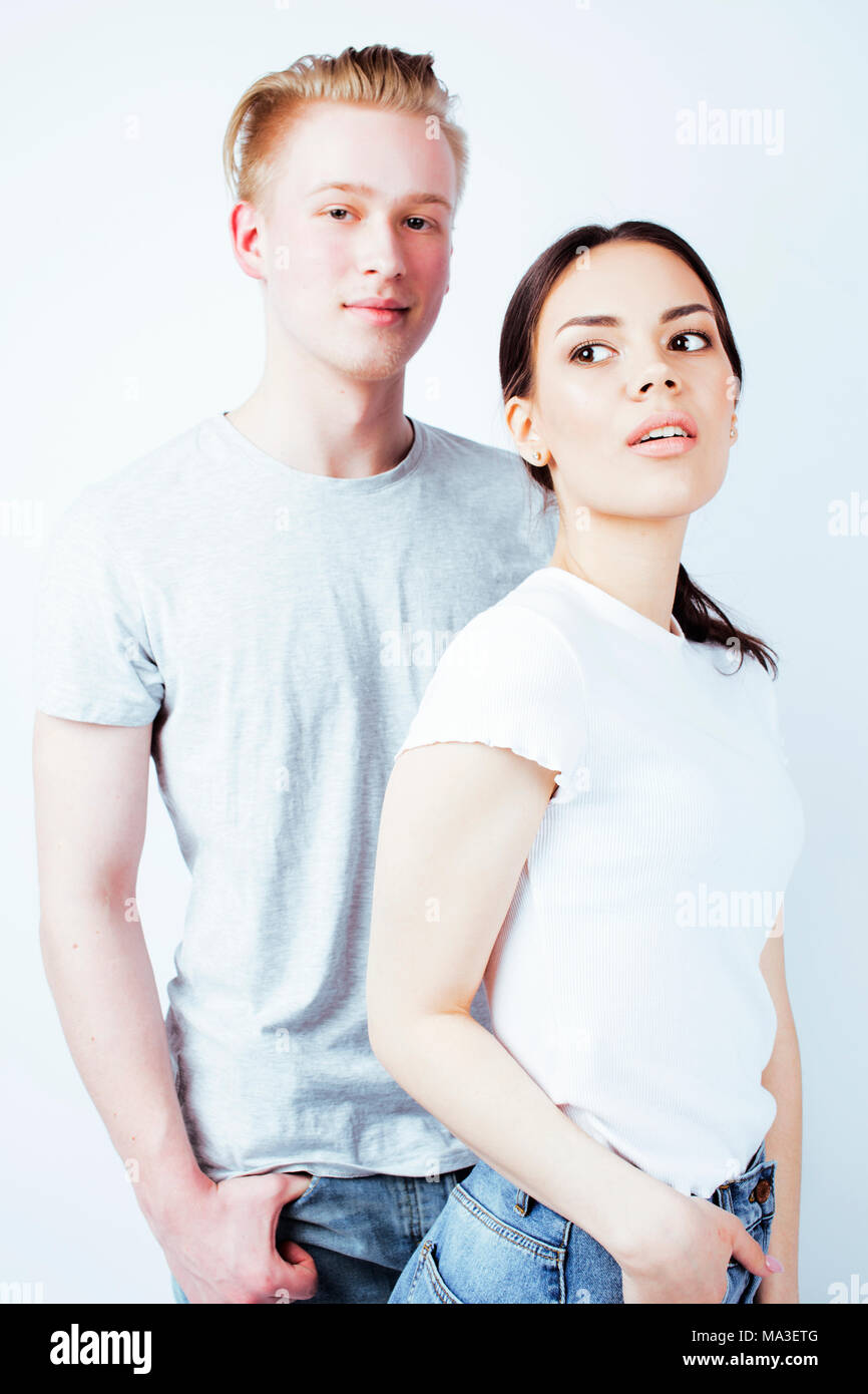 young couple of mixed races girlfriend and boyfriend having fun Stock ...