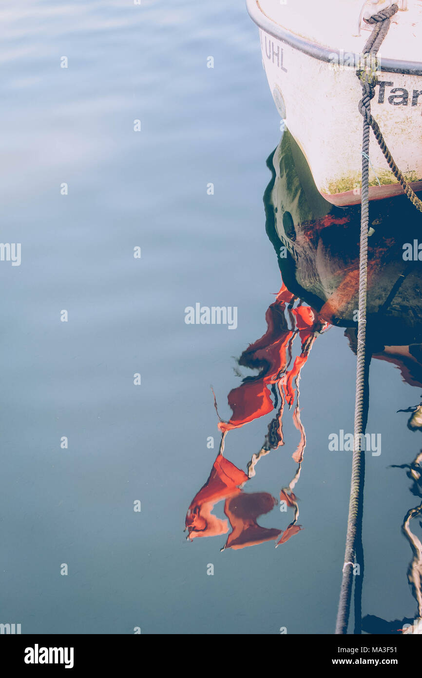 Boat, water, reflection Stock Photo - Alamy