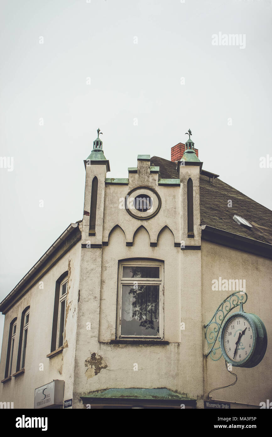 Germany, Mecklenburg Western Pomerania, Klütz, house, facade, bay ...