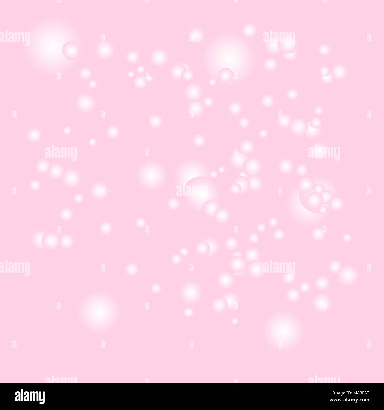 Abstract pattern of pink bubbles in various sizes flying in space ...