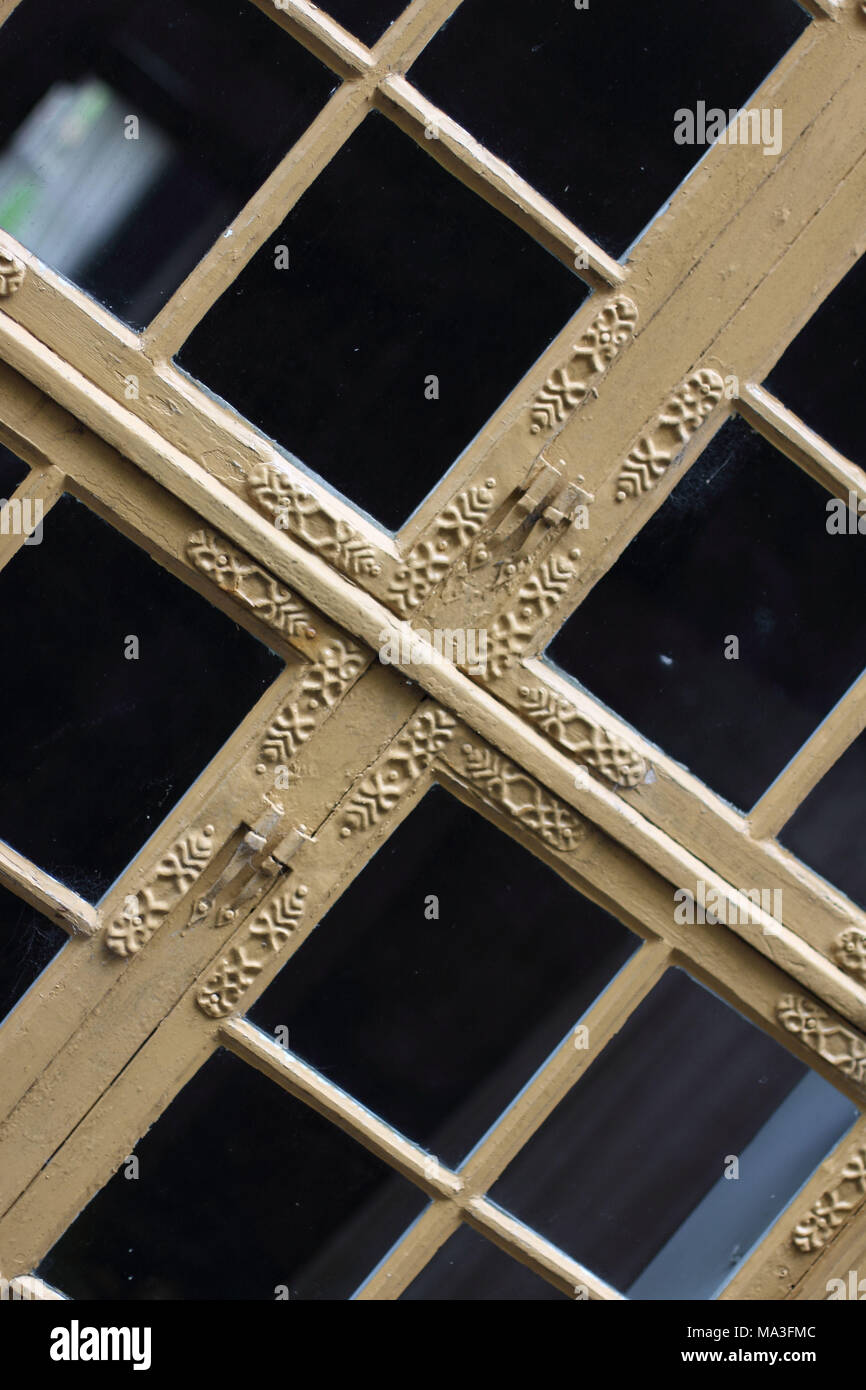 Wooden mullion and transom of a window Stock Photo - Alamy