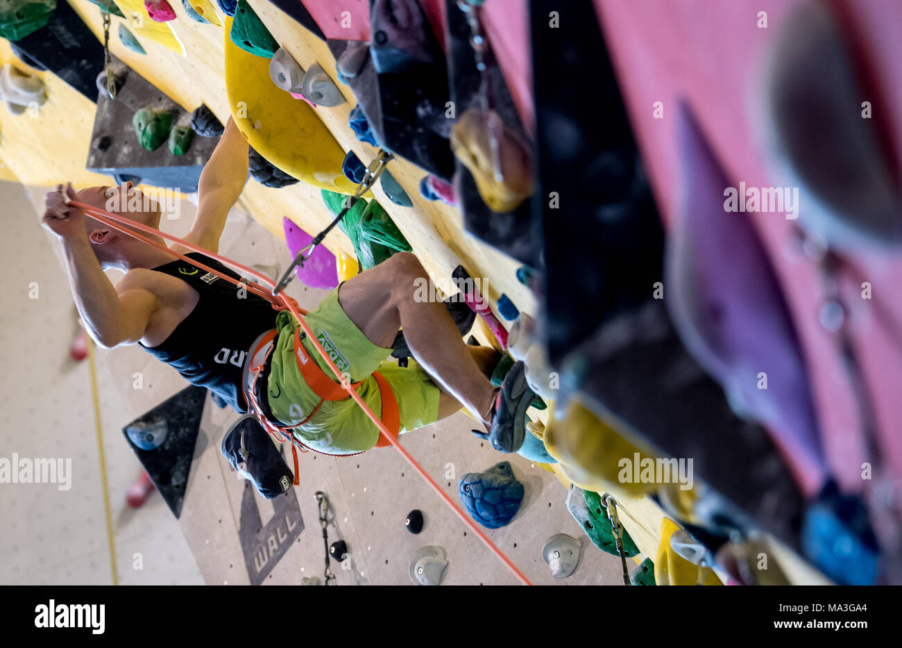 28 March 2018, Germany, Munich, Climbing: Press conference of the ...