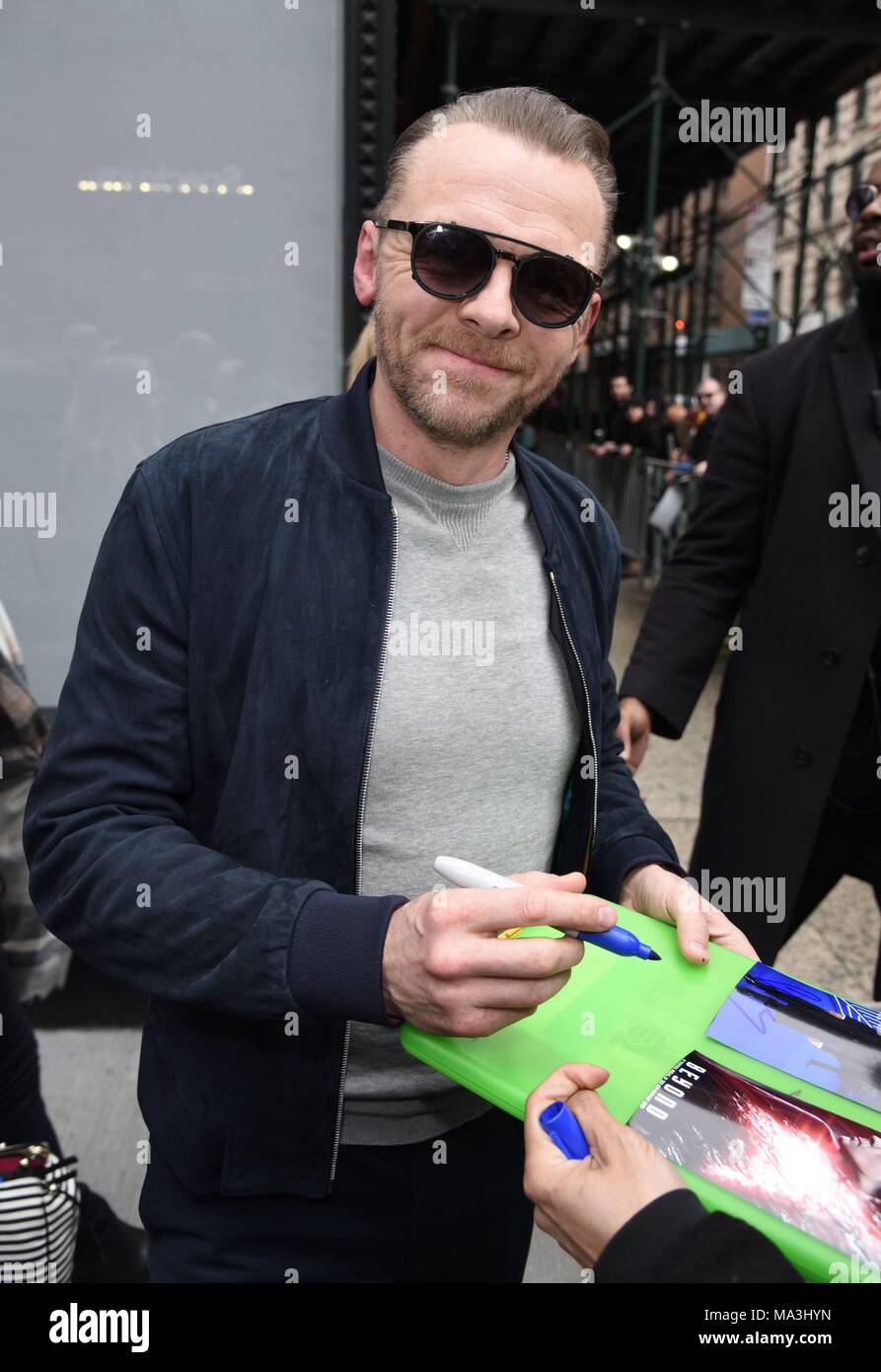 New York, NY, USA. 29th Mar, 2018. Simon Pegg, seen at BUILD Series to ...