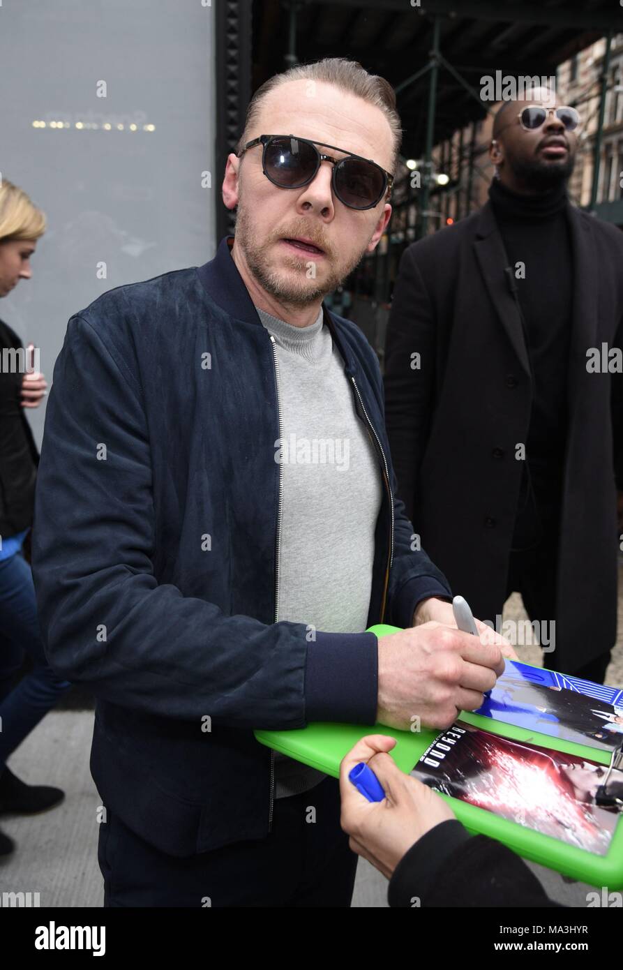 New York, NY, USA. 29th Mar, 2018. Simon Pegg, seen at BUILD Series to ...