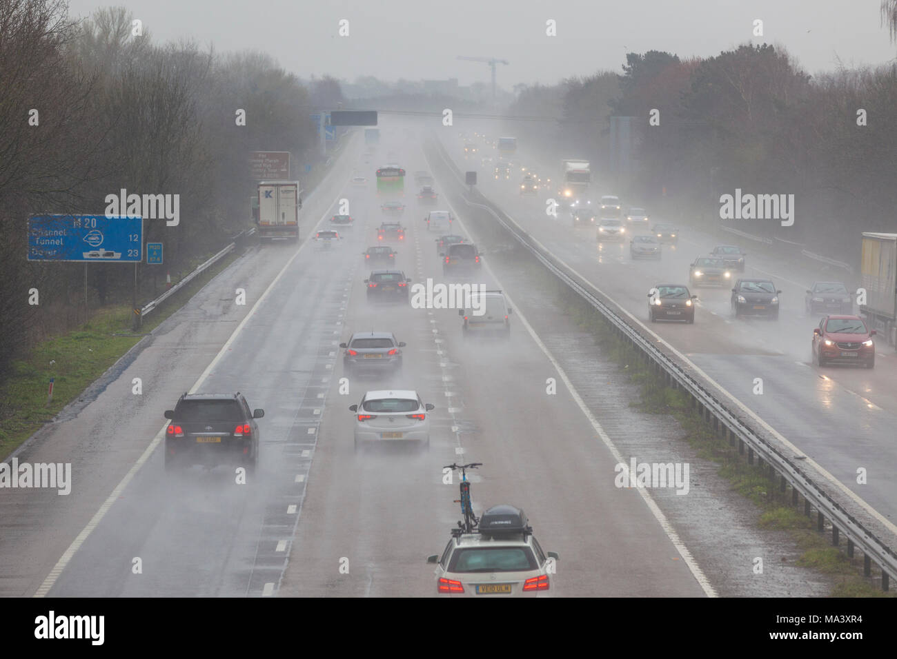 Driving in heavy rain motorway hi-res stock photography and images - Alamy