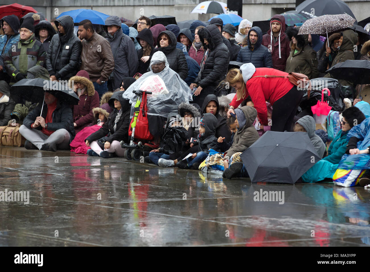 London,UK,30th March 2018,The Passion of Jesus took place in Trafalgar ...