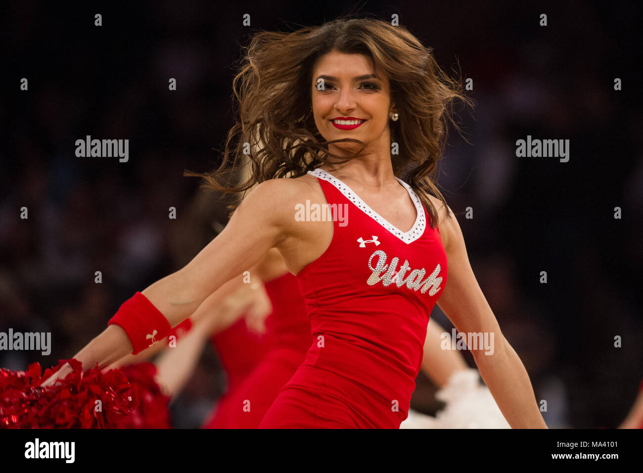 March 29, 2018: The Utah Utes cheerleaders perform at the final of the ...