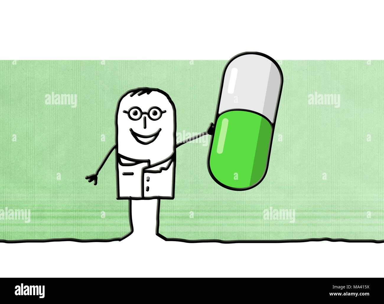 Cartoon doctor with good medicine capsule Stock Photo - Alamy