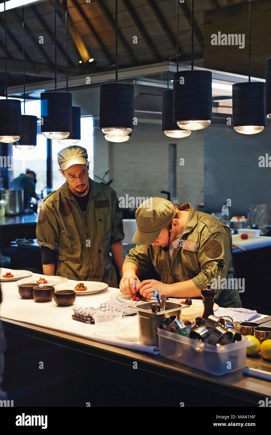 Chefs in the Restaurant Hertog Jan De Hoeve, Belgium Stock Photo - Alamy